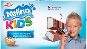 Шоколад молочный со сливочной начинкой Nelino KIDS 100г