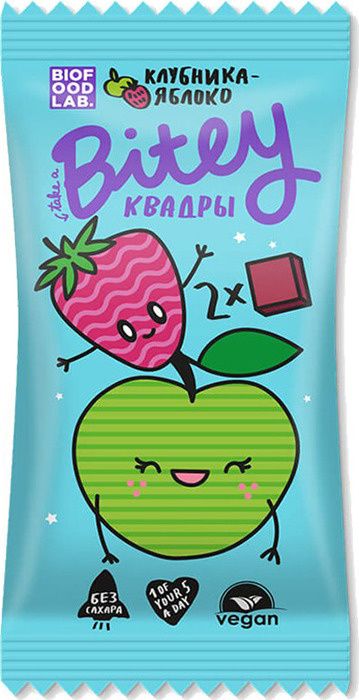 Батончик Bitey овсяный яблоко/клубника с 3х лет 30г