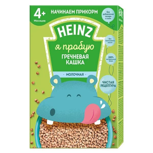 Каша Heinz молочная гречневая с 4 месяцев 180г